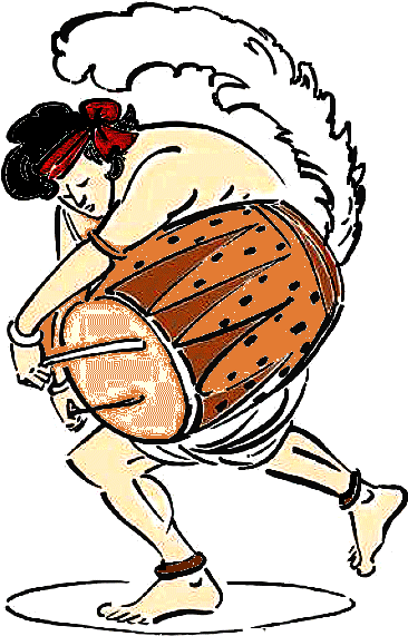 Dhaki Png - Durga Puja Dhak Clipart Png (381x588), Png Download