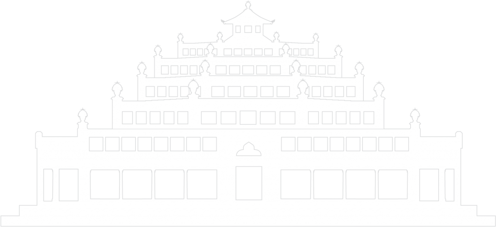 5 Tier Temple White Grey Outline - White (1024x470), Png Download
