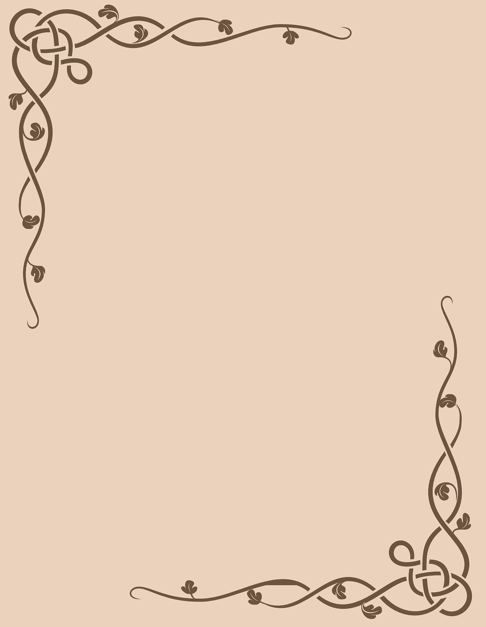 Clip Art Vine Corner Border Design (992x1280), Png Download