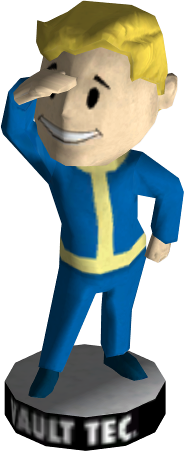 The Vault Fallout Wiki - Vault Boy Bobblehead Luck (500x1000), Png Download