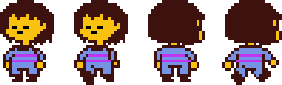 Undertale Frisk 3/4 Sprites - Undertale Frisk Sprite (1070x350), Png ...