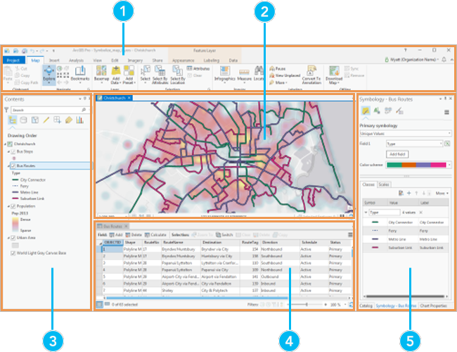 Download The Arcgis Pro User Interface With Different Components ...