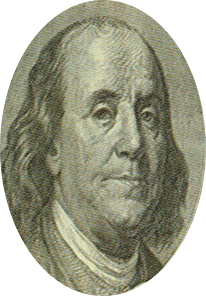 Share This Image - Benjamin Franklin (417x600), Png Download
