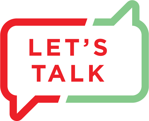Transparent Logo Red - Let's Talk (602x489), Png Download