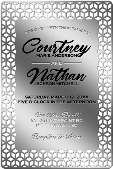 Metal Invitation Card - Metal (600x600), Png Download