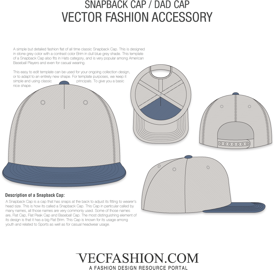 Snapback Cap Vector Fashion Flat - Baseball Cap (1000x1000), Png Download