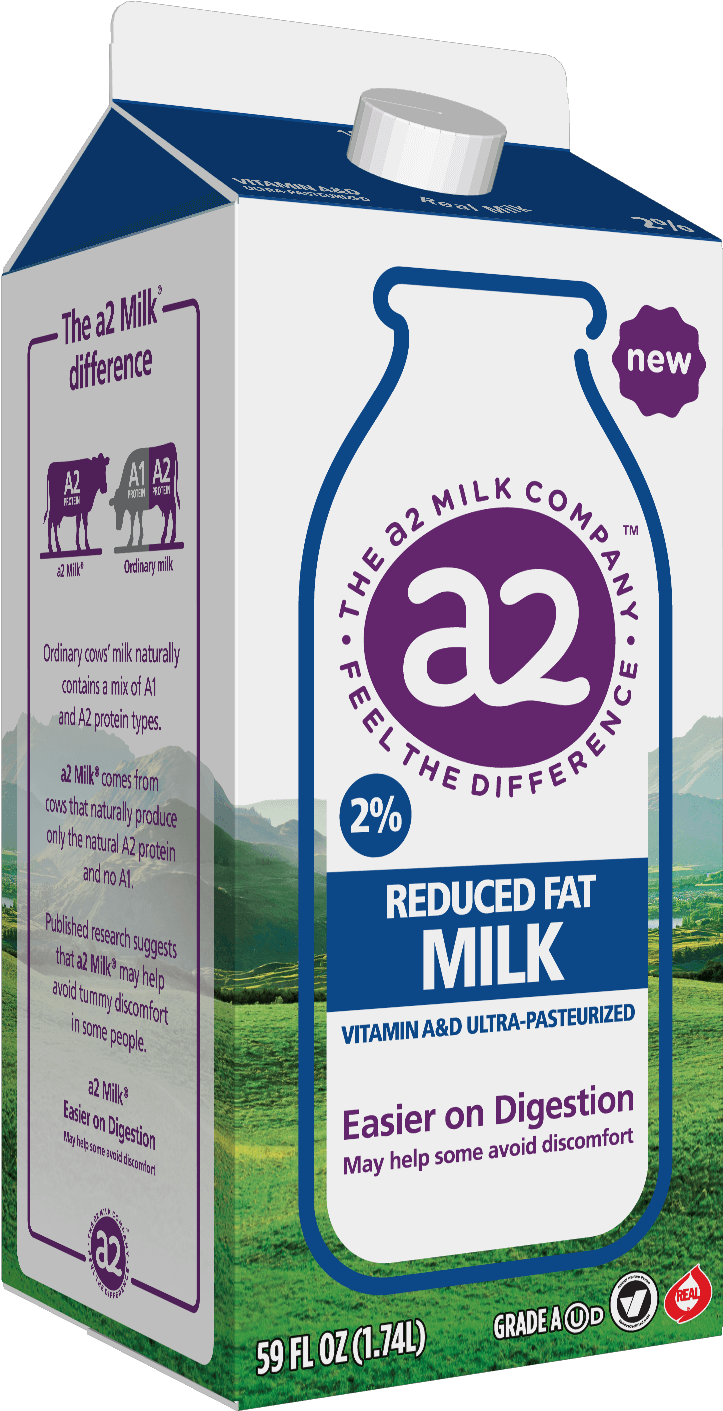 A2 Milk® 2% Reduced Fat - A2 Milk 2% (1000x1500), Png Download