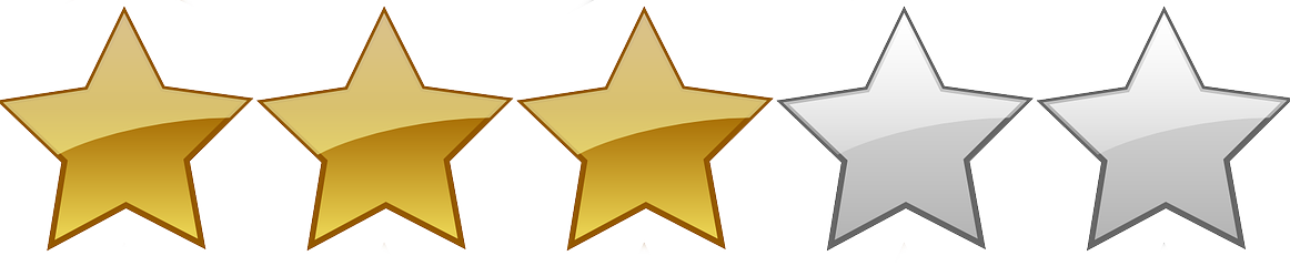 Rating - - Three Star Rating Png (1162x240), Png Download