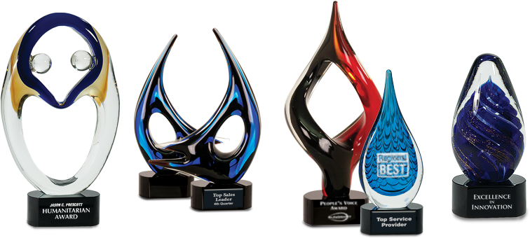 Crystal Awards - Blue Tear Drop Swirl Glass Art Trophies (1160x447 ...