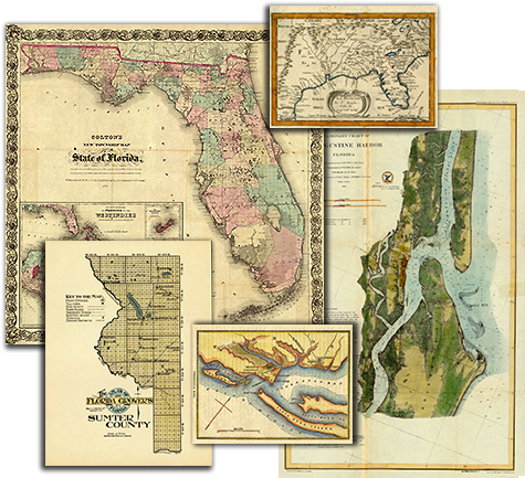 Group Of Florida Maps - Historical Nautical Chart Cp1069c: Fl, St ...
