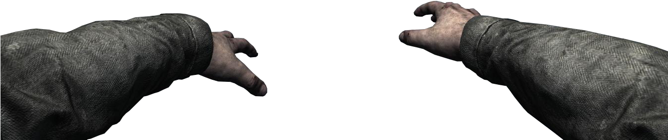 Braaains - - First Person Hands Transparent (1348x318), Png Download