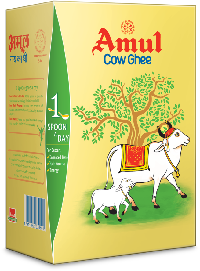 Amul Cow Ghee, 1 L, Refill - Amul Ghee (1000x950), Png Download