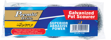 Galvanized Pot Scourer - Scouring Pad (400x425), Png Download