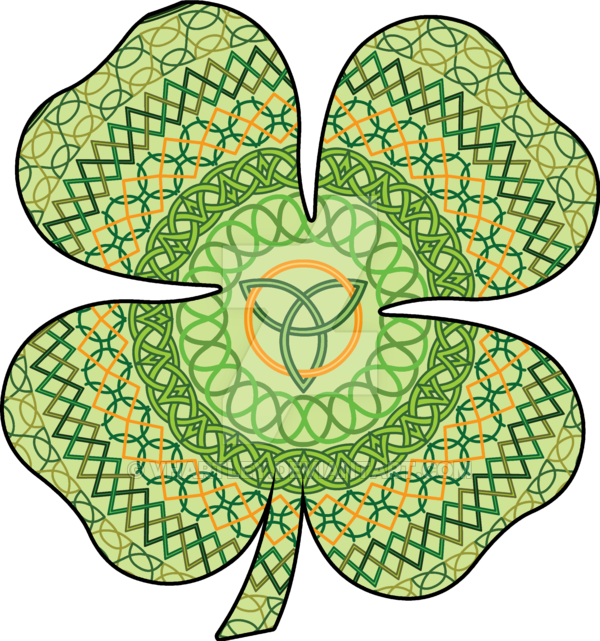 Celtic Four - Four Leaf Clover Celtic (600x641), Png Download