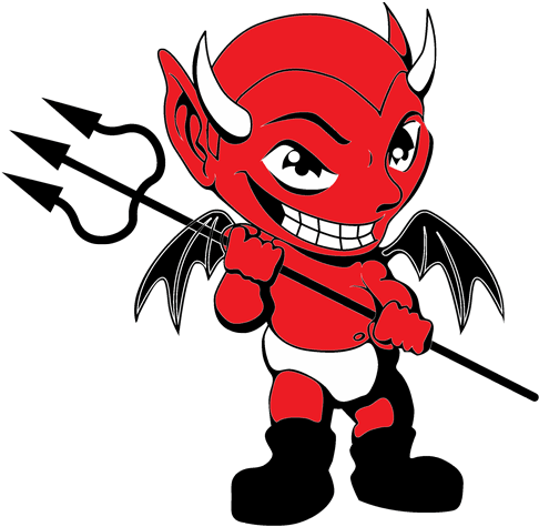 Download Cure Red Baby Devil With Trident Tattoo Design Clipart - Red ...