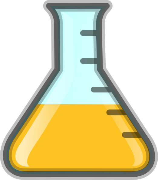 Yellow Flask Clip Art - Science Bottles Clip Art (522x596), Png Download