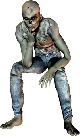 Zombie-081 - Sitting (282x480), Png Download