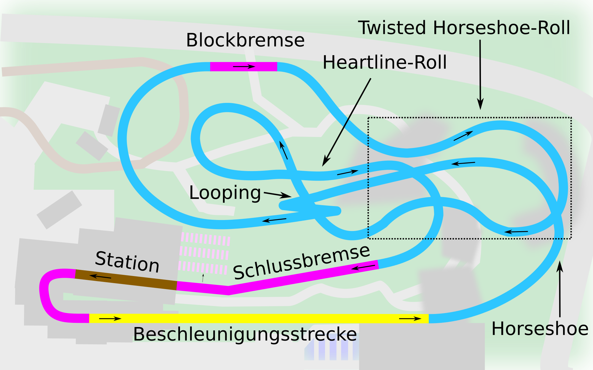 Open - Blue Fire Megacoaster Layout (2000x1248), Png Download