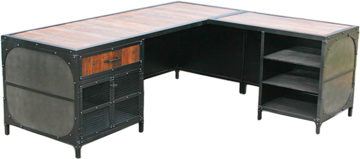 Cropped-desk - Modern Industrial Office Desk (775x342), Png Download