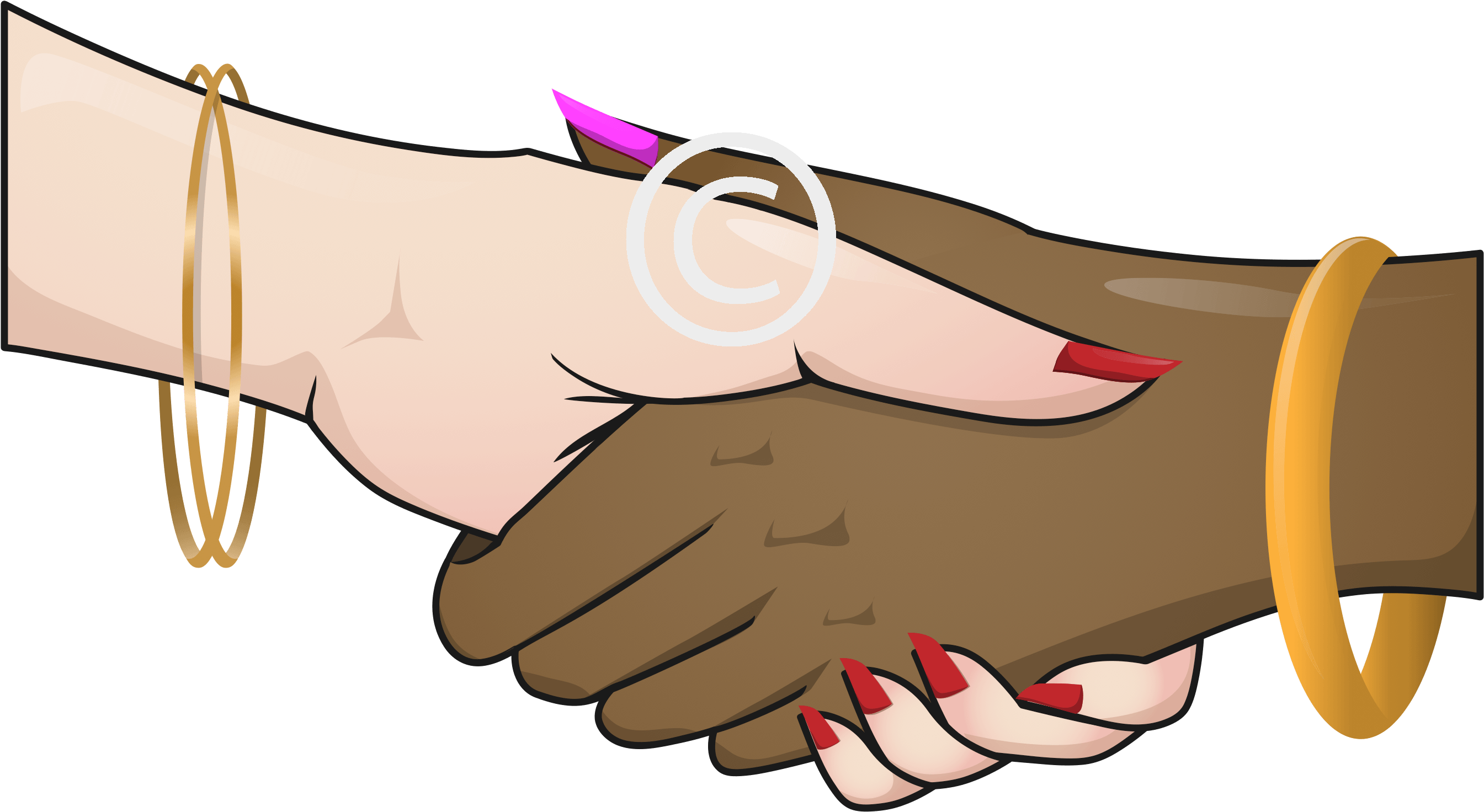 Handshake Women - Cartoon (3125x3125), Png Download