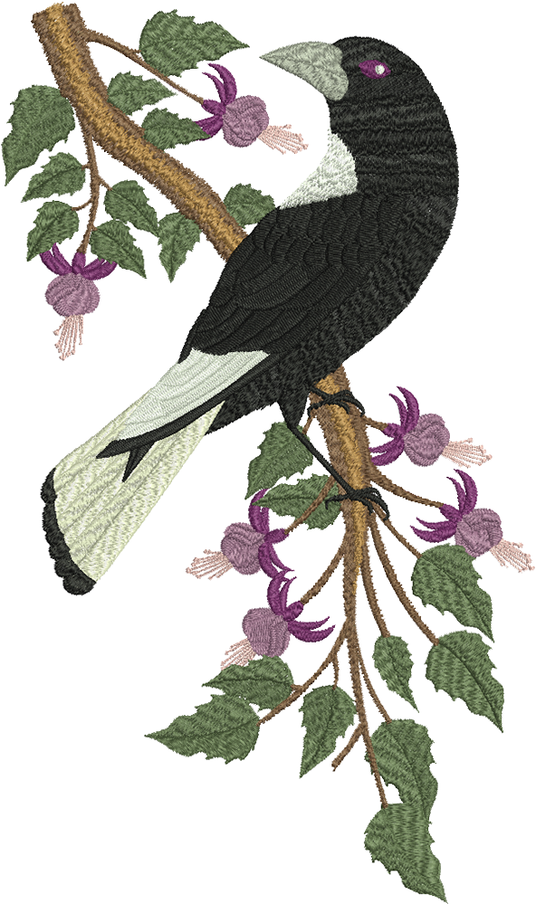 Magpie - 3 - 99 - Machine Embroidery Design (1000x1000), Png Download