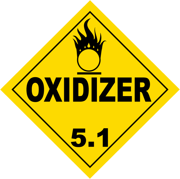 Oxidizer Class - Oxidizer Placard (600x596), Png Download
