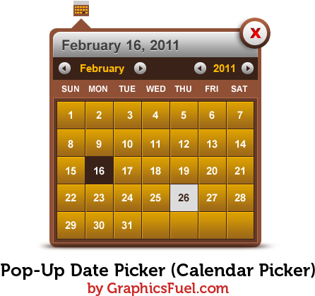 Friends, Today's Psd Download Is A Pop-up Date Picker - Date Picker ...