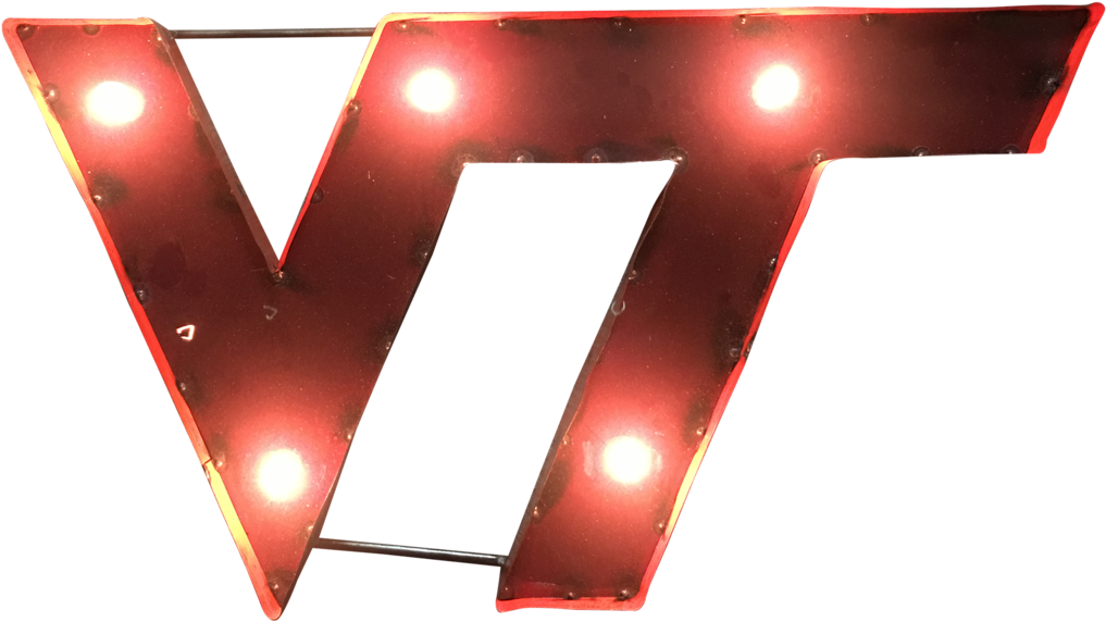 Virginia Tech "vt" Logo Lighted Recycled Metal - Virginia Tech Logo ...