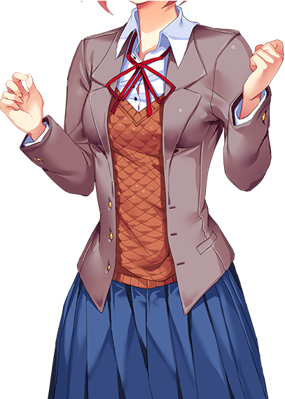 Download Pose4 - Sayori Ddlc Sprite | Transparent PNG Download | SeekPNG
