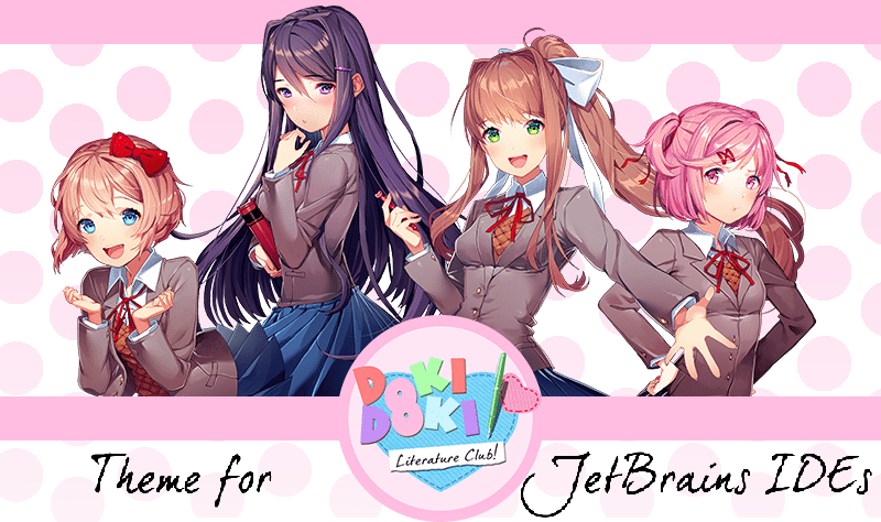 Just Monika - Doki Doki Literature Club Banner (800x474), Png Download