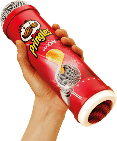 Pringles Microphone And Speaker (393x472), Png Download