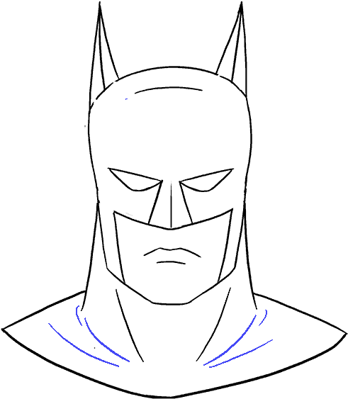 How To Draw Batman's Face - Draw Batman Head (678x600), Png Download