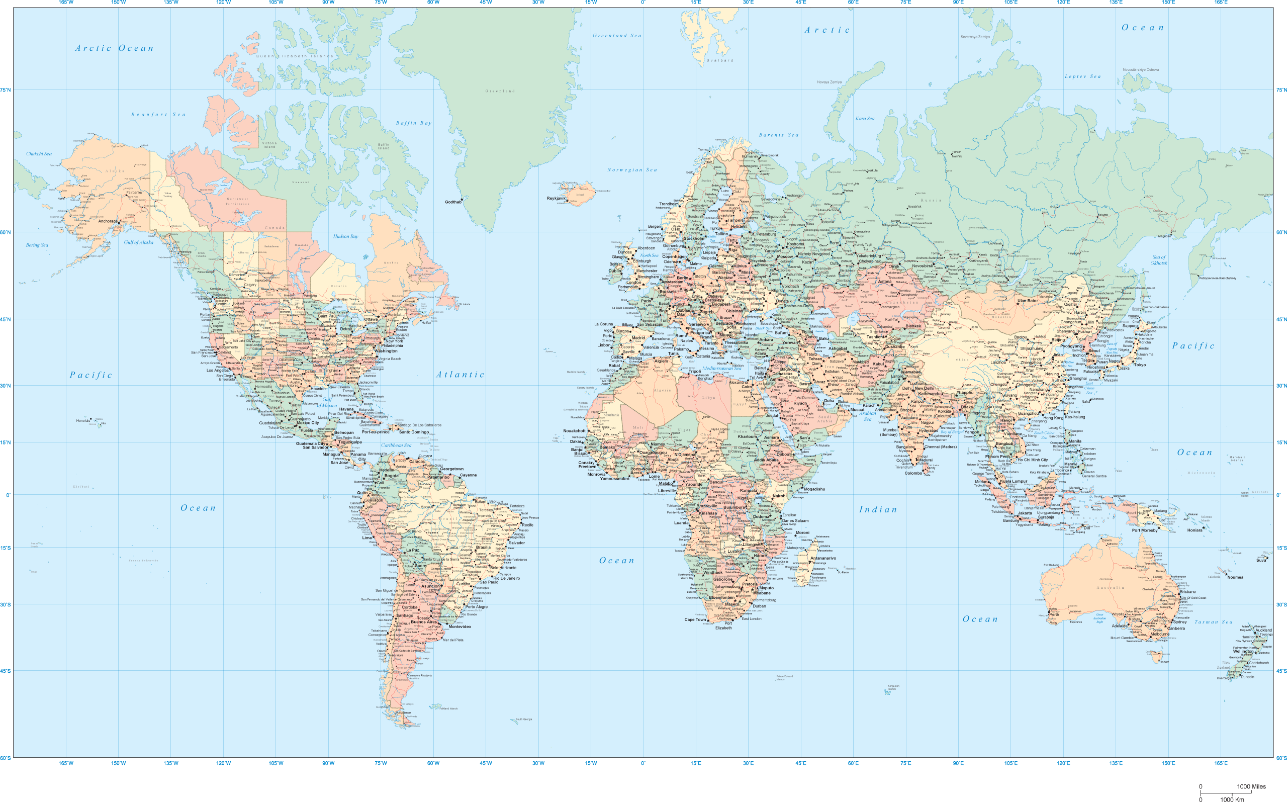 Mapa Mundi Completo Em Adesivo Decorativo Para Parede - Mini Poster ...