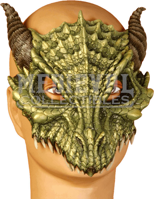 Download Green Dragon Half-mask - Dragon Half Mask | Transparent PNG ...