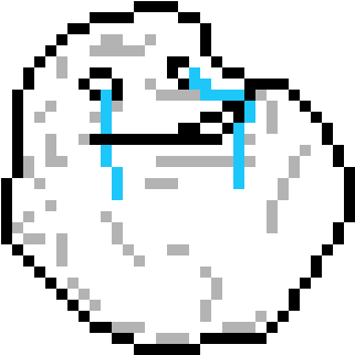 Cry Face - Meme Pixel Art Minecraft (390x380), Png Download