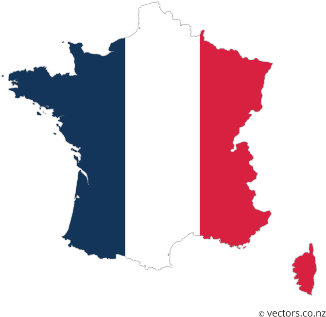 Flag Vector Map Of France - Eu Flag In France (700x700), Png Download
