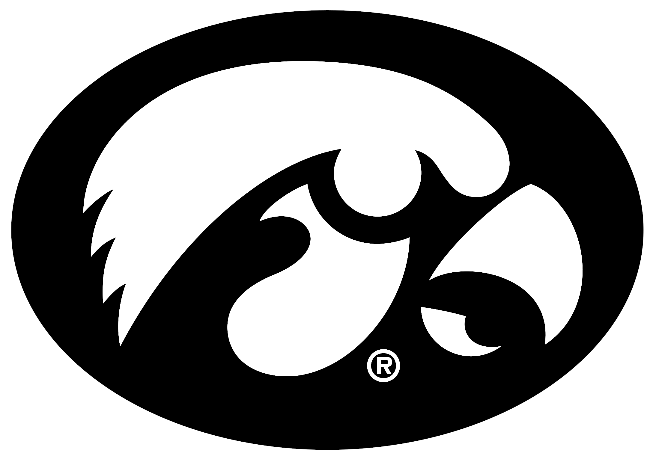 Hawkeye Logo - Iowa Hawkeyes Logo Png (2400x1744), Png Download