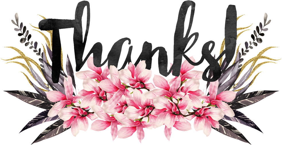 Download Hand Painted Thank You Card Flower Png Transparent - Thank You ...