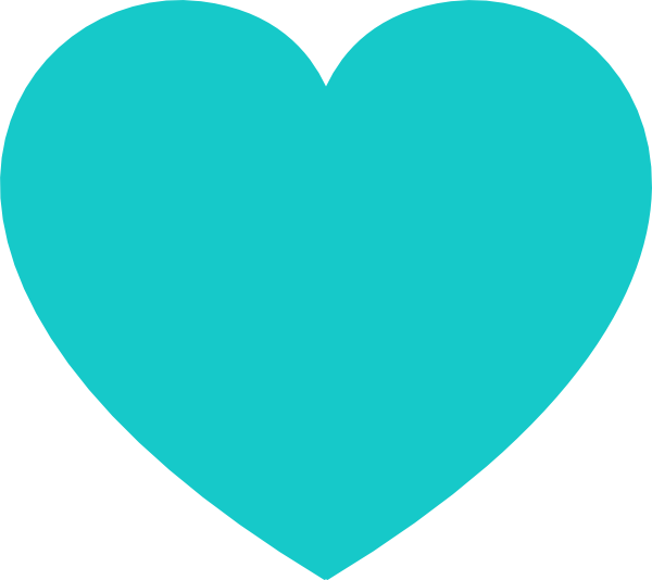 Teal Heart (600x534), Png Download
