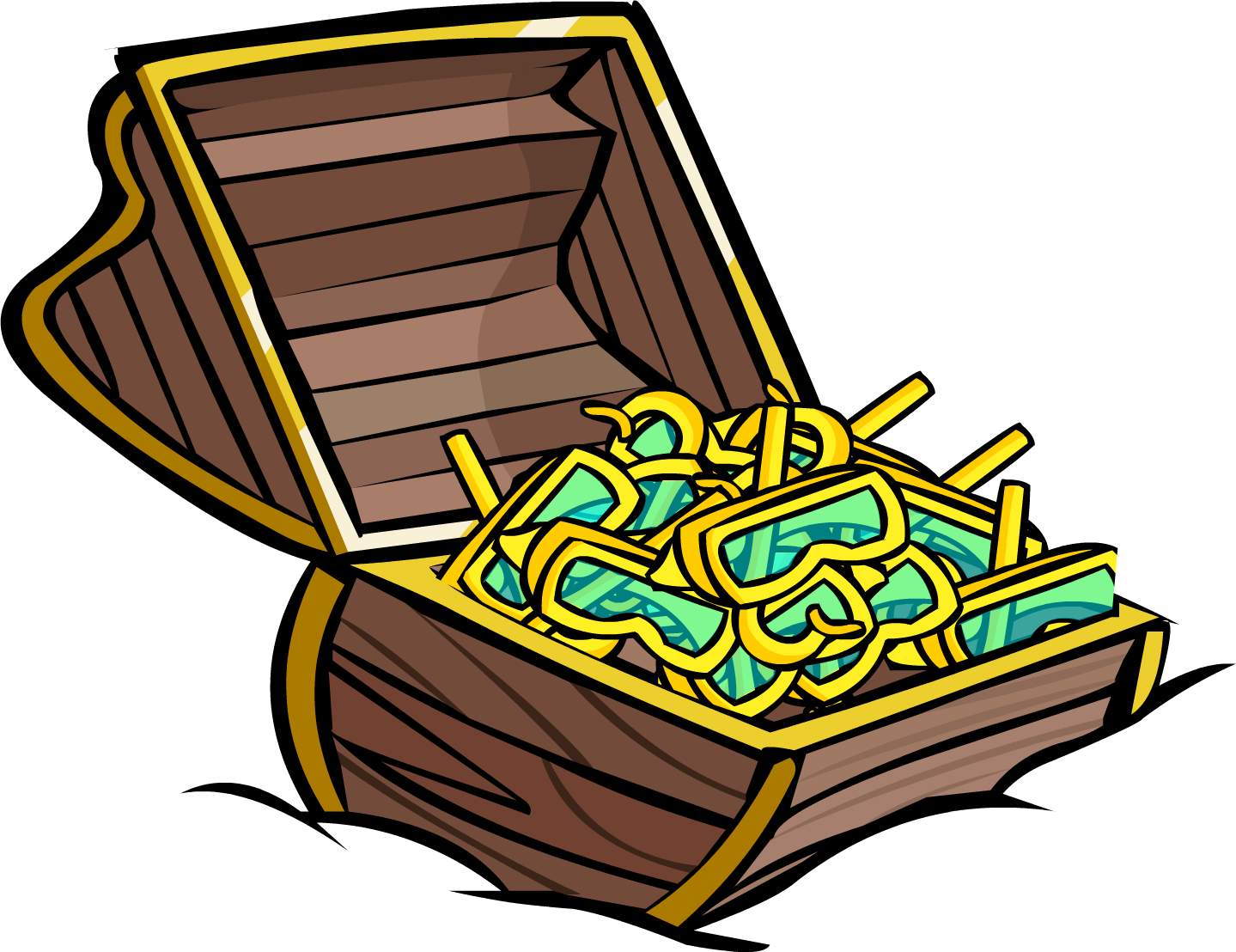 Yellow Snorkel Treasure Chest - Treasure (1439x1108), Png Download