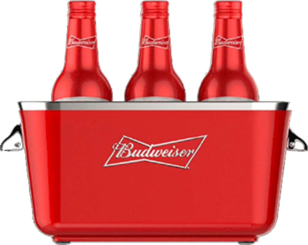 Budweiser Square Red Bucket - Beer (500x500), Png Download