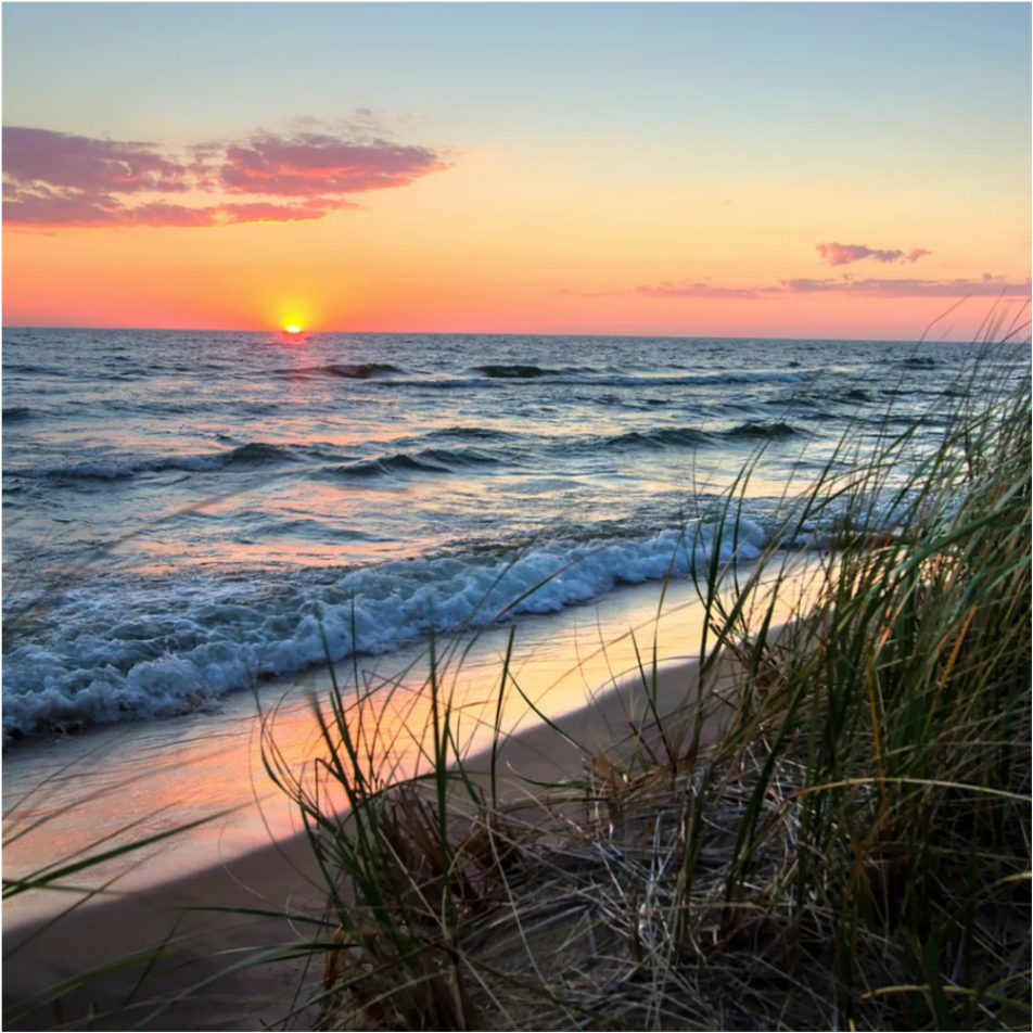 Beach Sunrise Ocean Background Overlay (1024x1024), Png Download