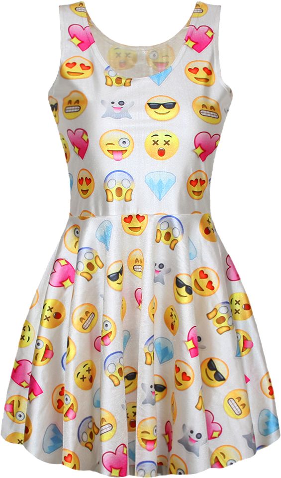 Smiley Faces Pleated Dress Transparent Background Clothing - Emoji ...