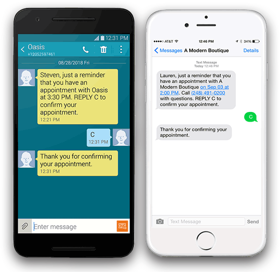 Appointment Notifications - Appointment Confirmation Text Message ...