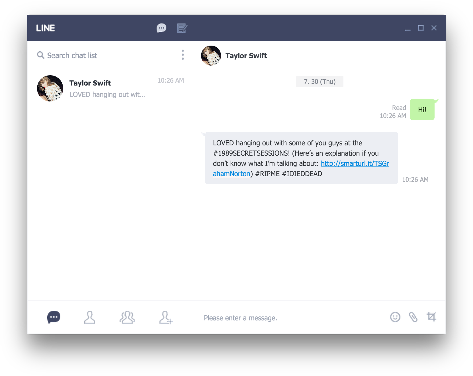 Screen Shot 2015 07 30 At - Line Web Chat (1694x1344), Png Download