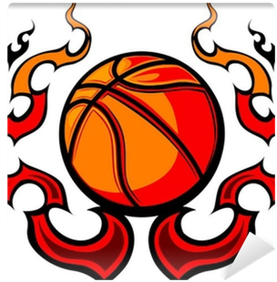 Download Basketball Template With Flames Vector Image Wall Mural - Slam ...