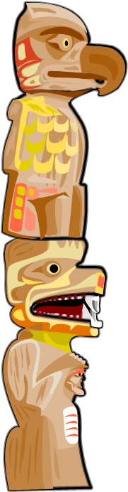 Totem Pole - Cartoon (259x768), Png Download