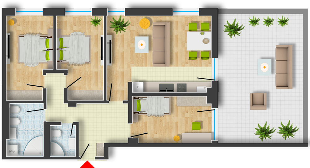 Floor Plan Rendering In Photoshop After - Rendered Floor Plan Photoshop ...