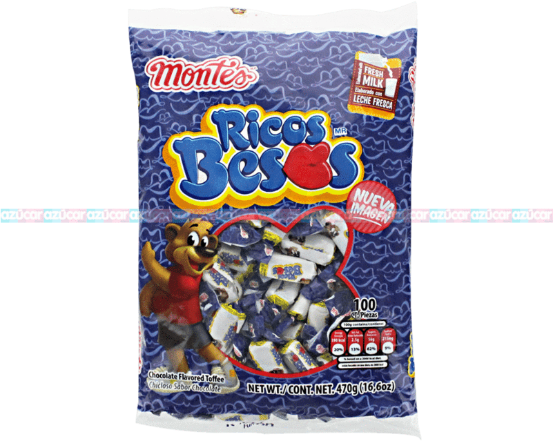 Montes Ricos Besos 20/100 - Ricos Besos Chocolate Flavored Toffee Candy ...