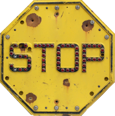 Yellow Stop Sign With Red Cataphotes - Vintage Traffic Sign Png ...